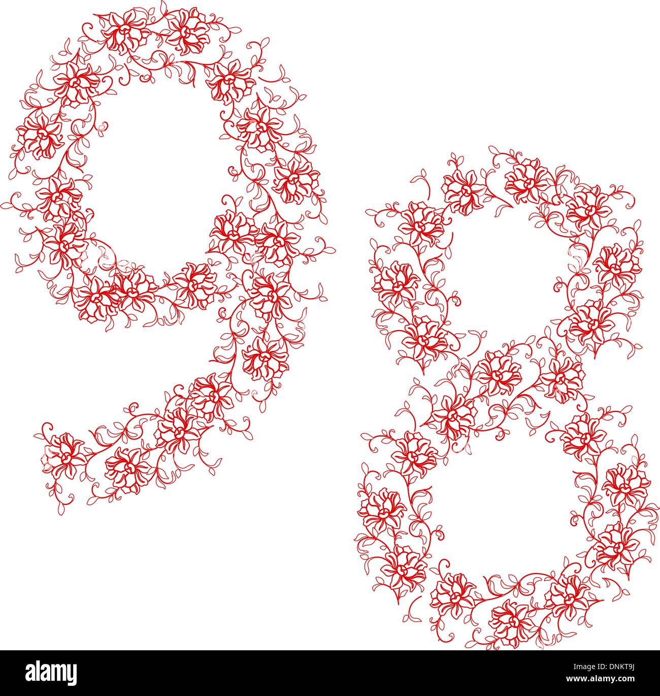 Hand drawing ornamental alphabet. Letter 89 Stock Vector Image & Art ...