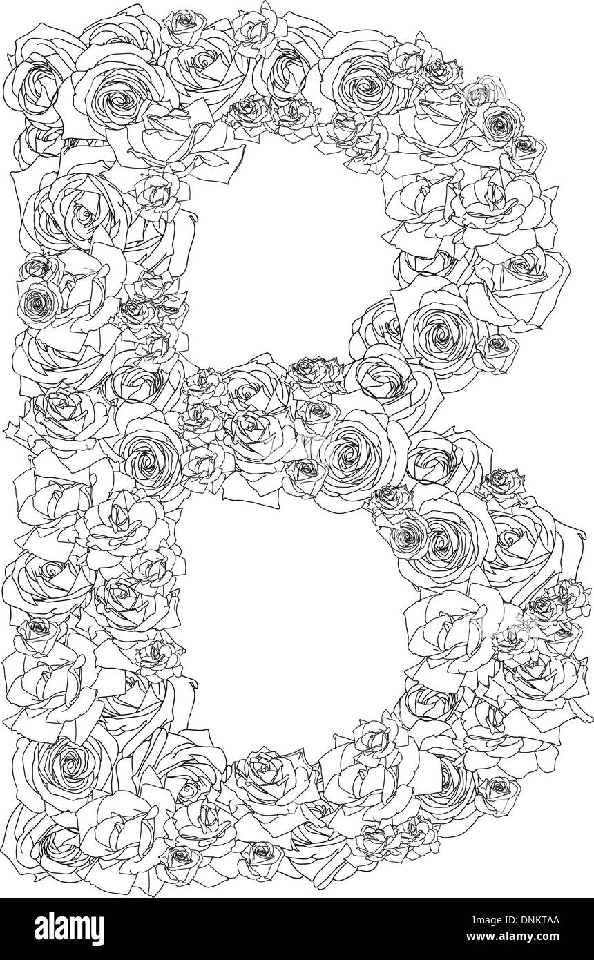 Flower alphabet of red roses, characters B Stock Vector Image & Art - Alamy