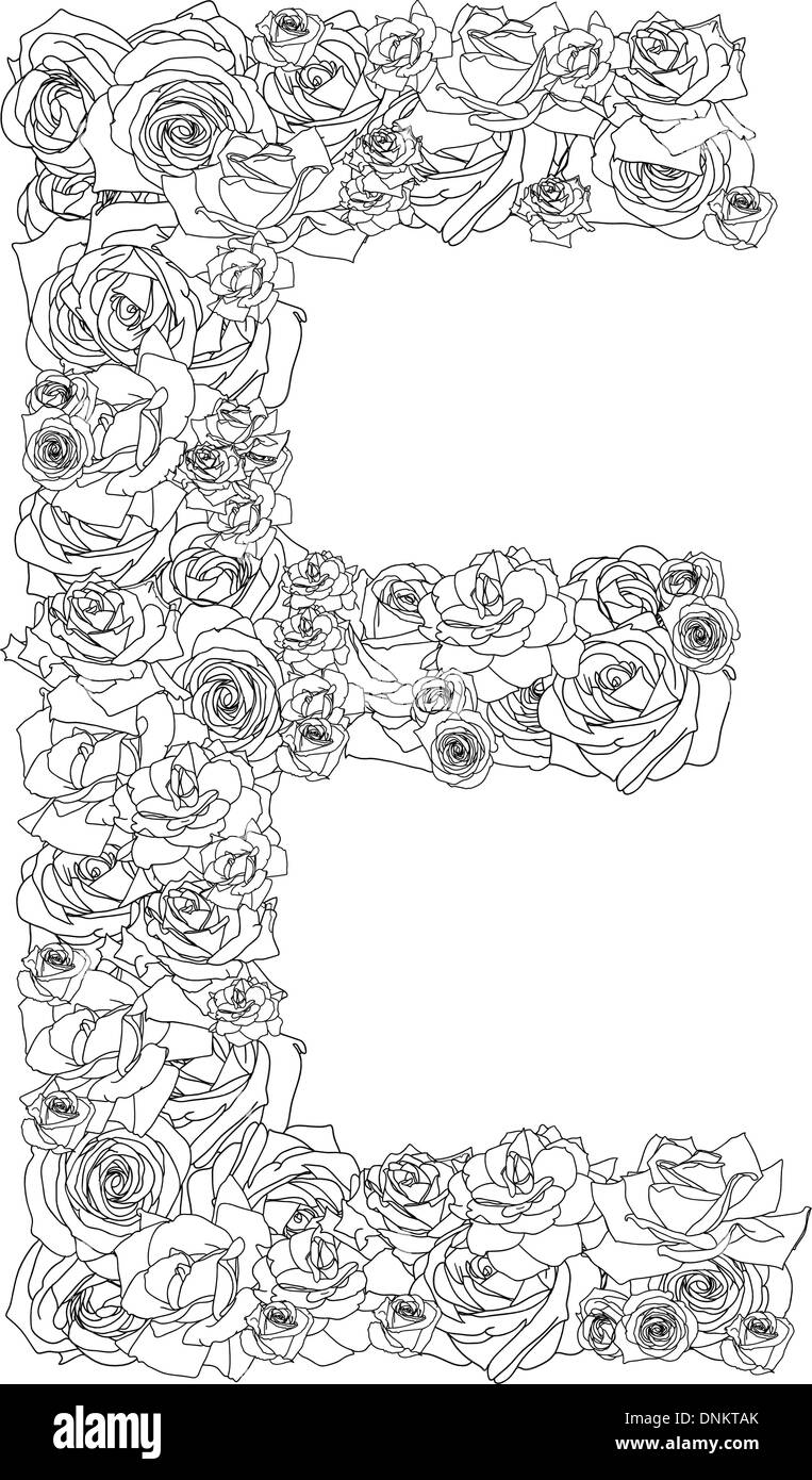 Flower alphabet of red roses Stock Vector Images - Alamy