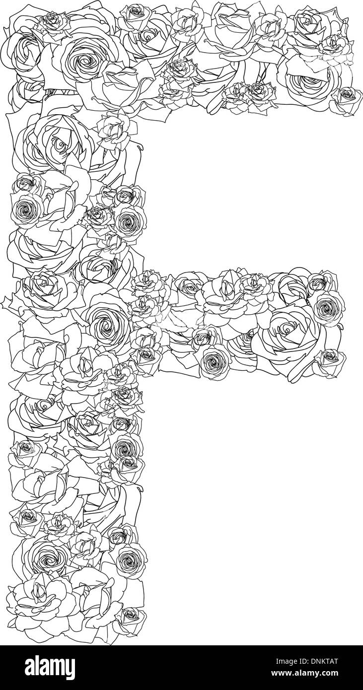 Flower alphabet of red roses, characters F Stock Vector Image & Art - Alamy