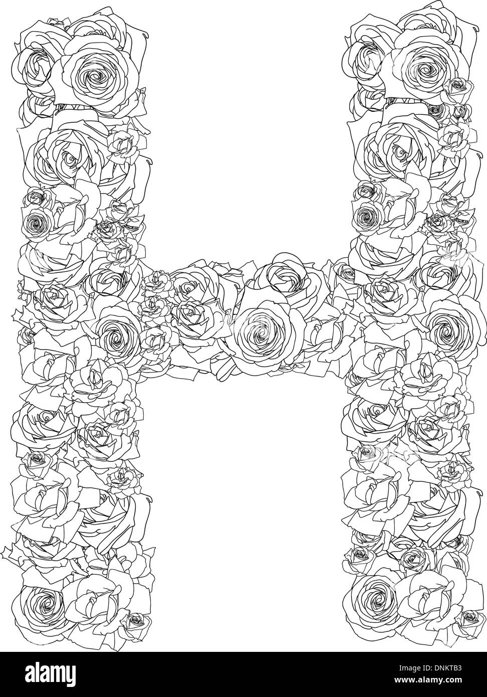 Flower alphabet of red roses Stock Vector Images - Alamy