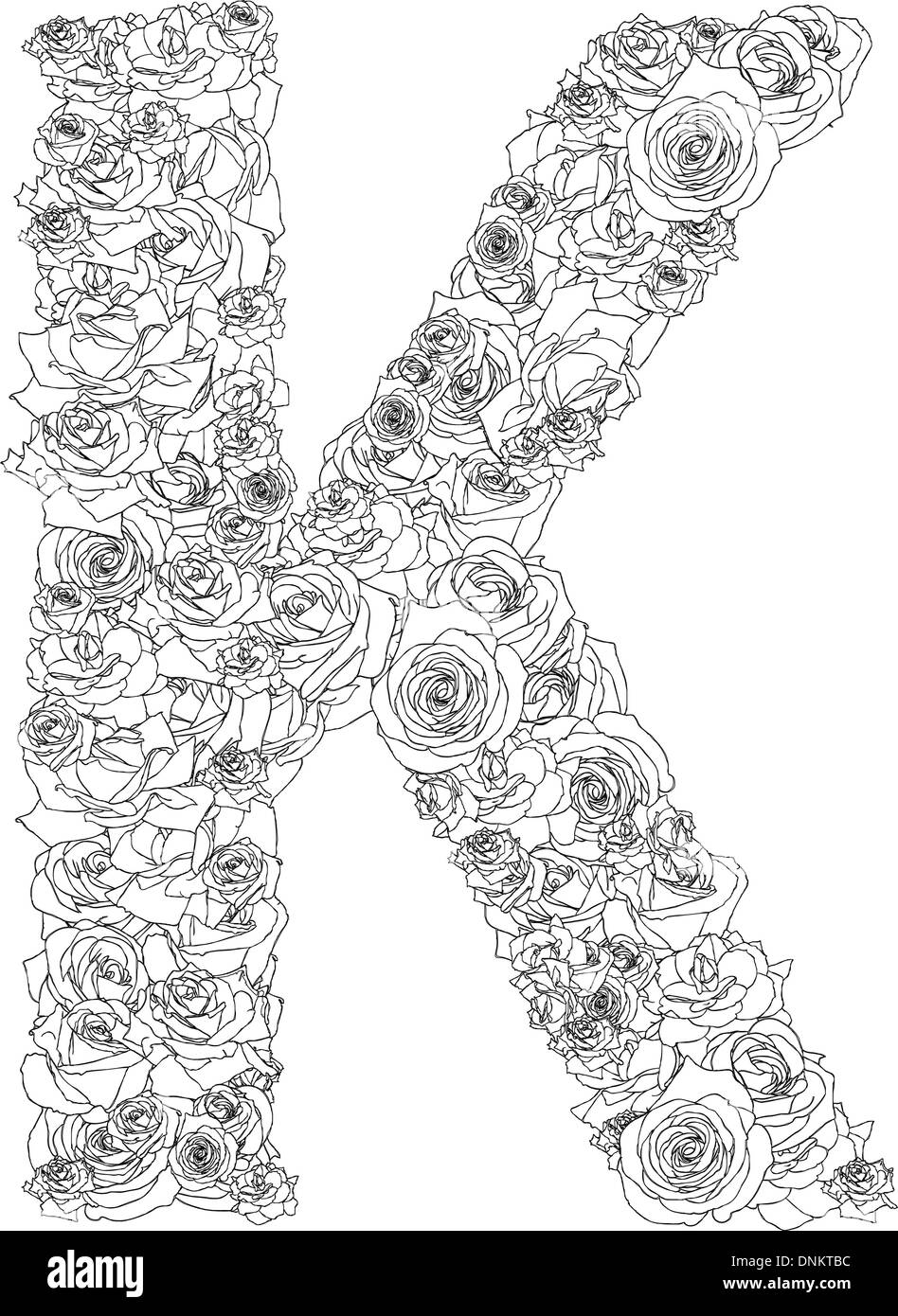 Flower alphabet of red roses, characters K Stock Vector Image & Art - Alamy