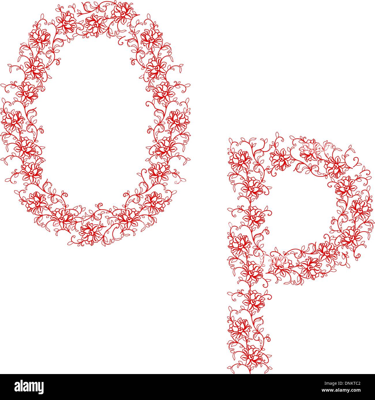 Hand drawing ornamental alphabet. Letter OP Stock Vector Image & Art ...