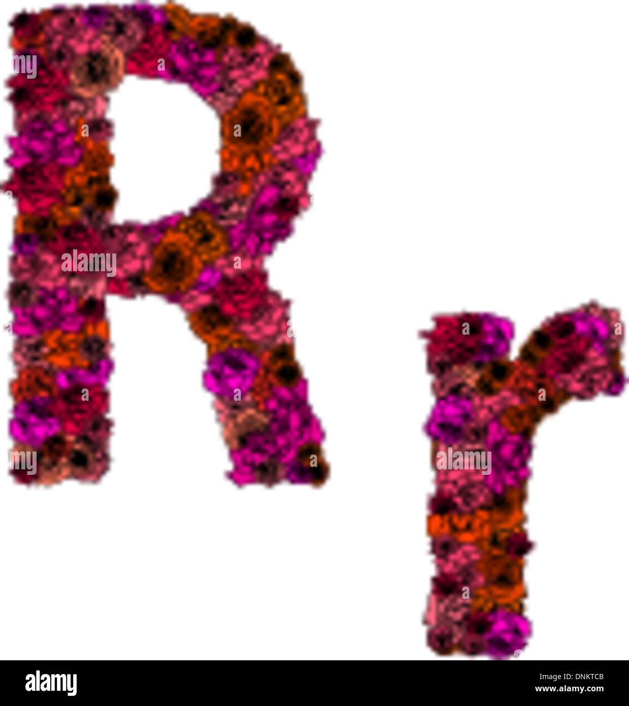 Flower alphabet of red roses, characters R-r Stock Vector Image & Art ...