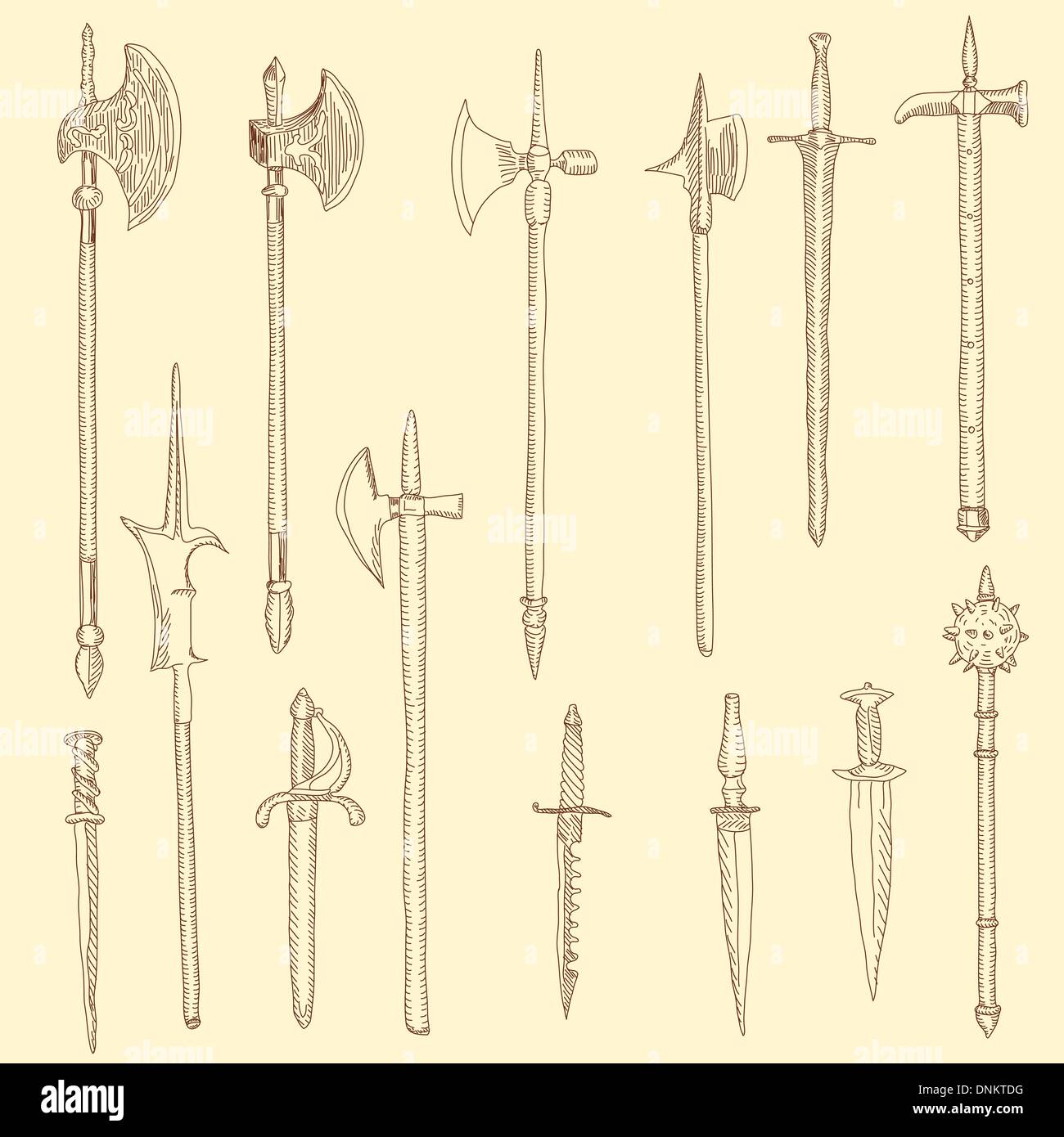 Weapon collection, medieval weapons Stock Vector Image & Art - Alamy