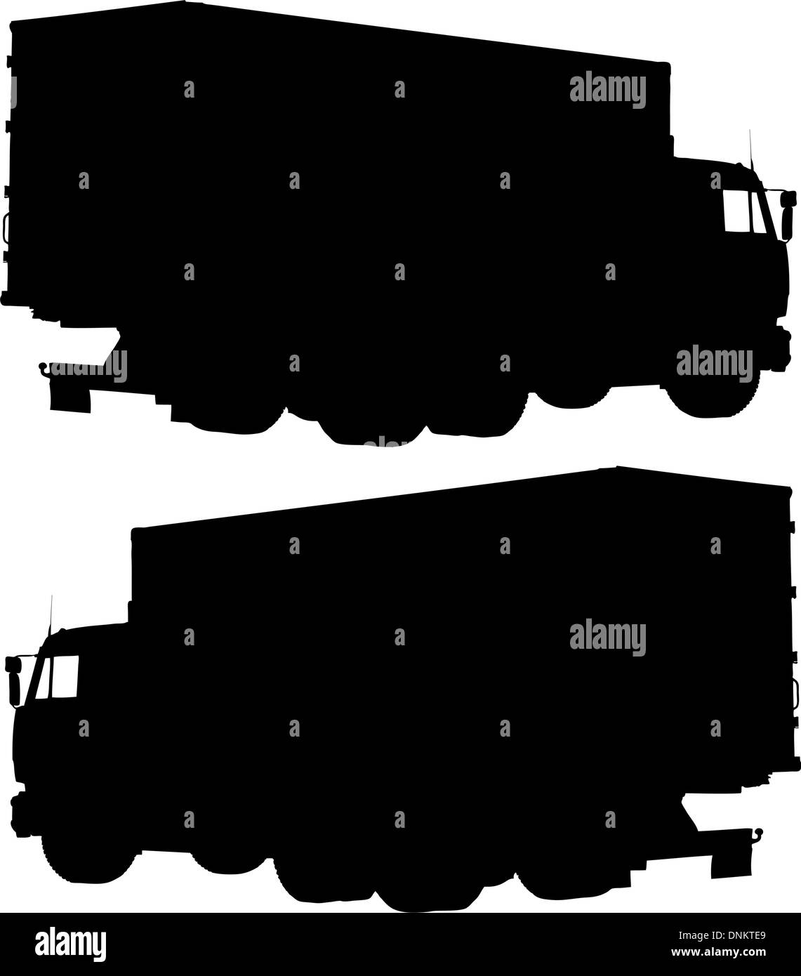 Truck with a container. Silhouette. Vector illustration Stock Vector ...