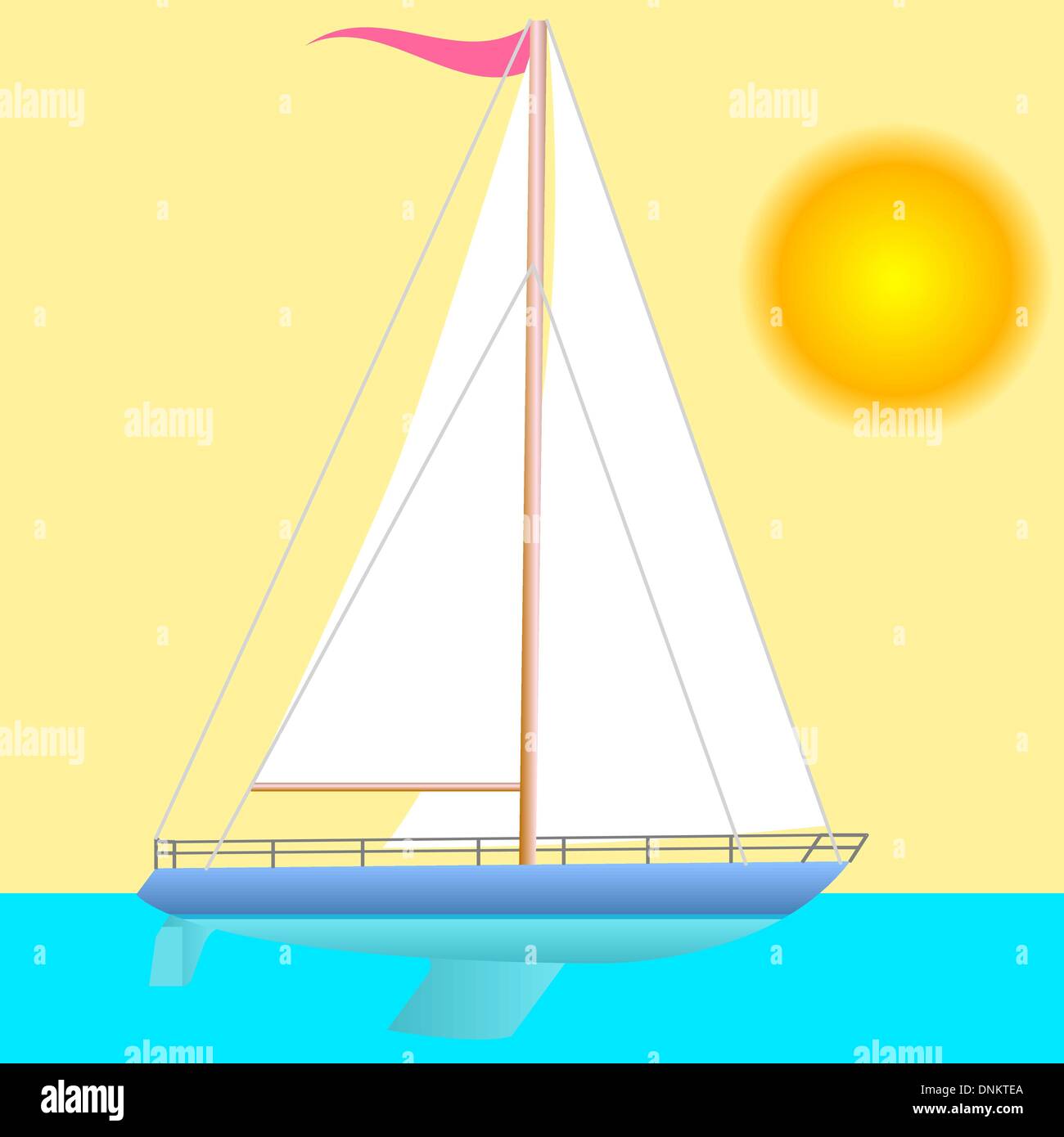 Sailing boat floating. Vector illustration Stock Vector Image & Art - Alamy