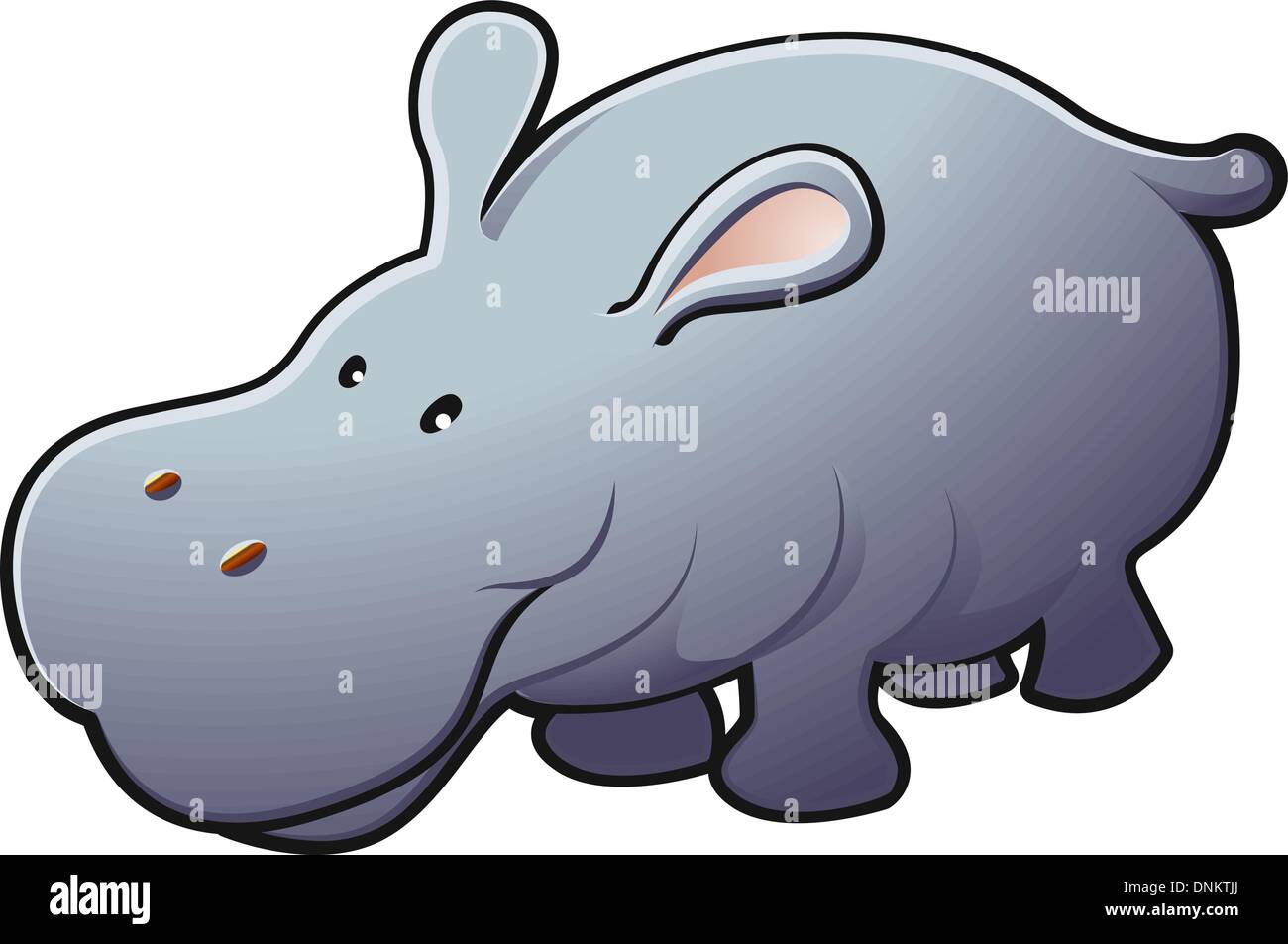 A vector illustration of a cute friendly hippopotamus Stock Vector ...