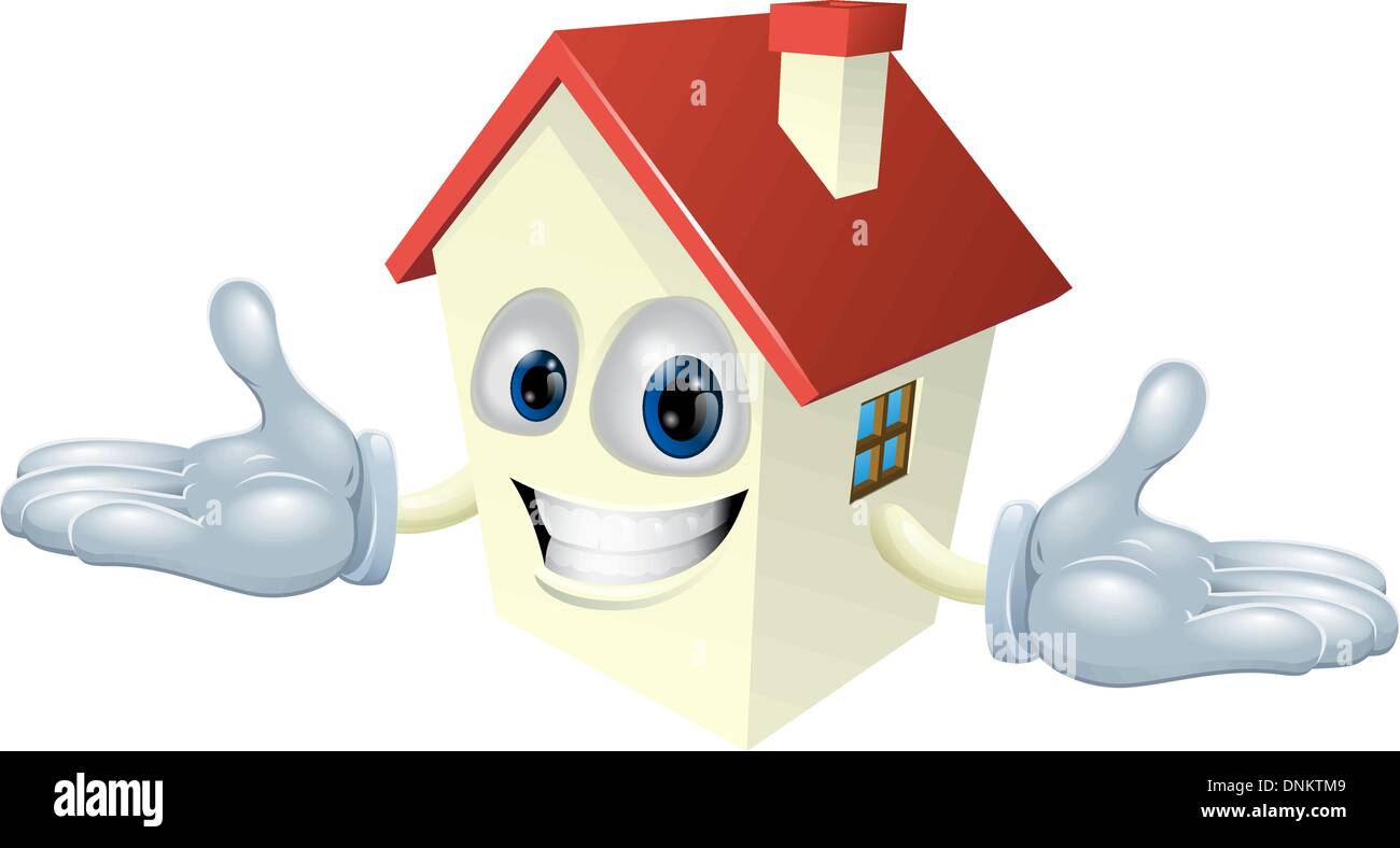 Illustration of a cute happy house character smiling Stock Vector Image ...