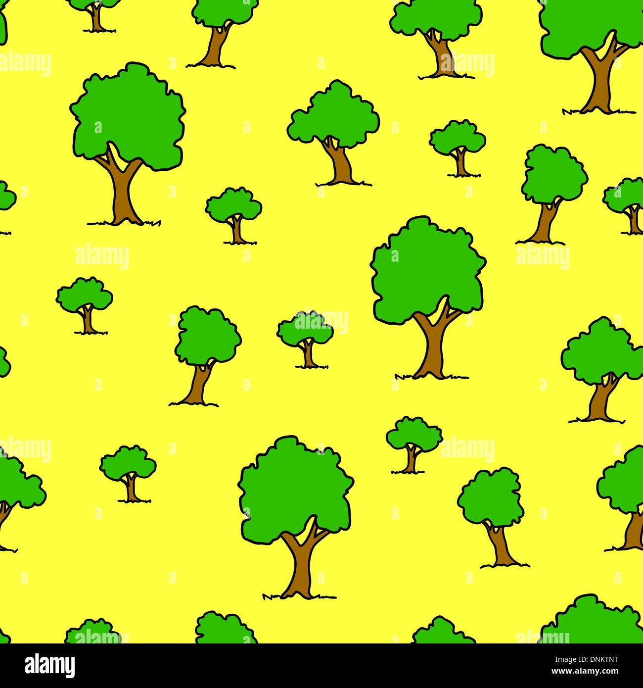 Seamless tree plant pattern background in vector Stock Vector Image ...