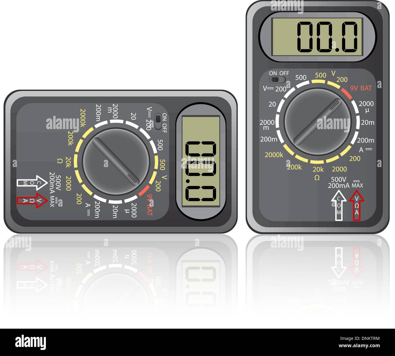 Digital multimeter. Vector illustration. Isolated on white background ...