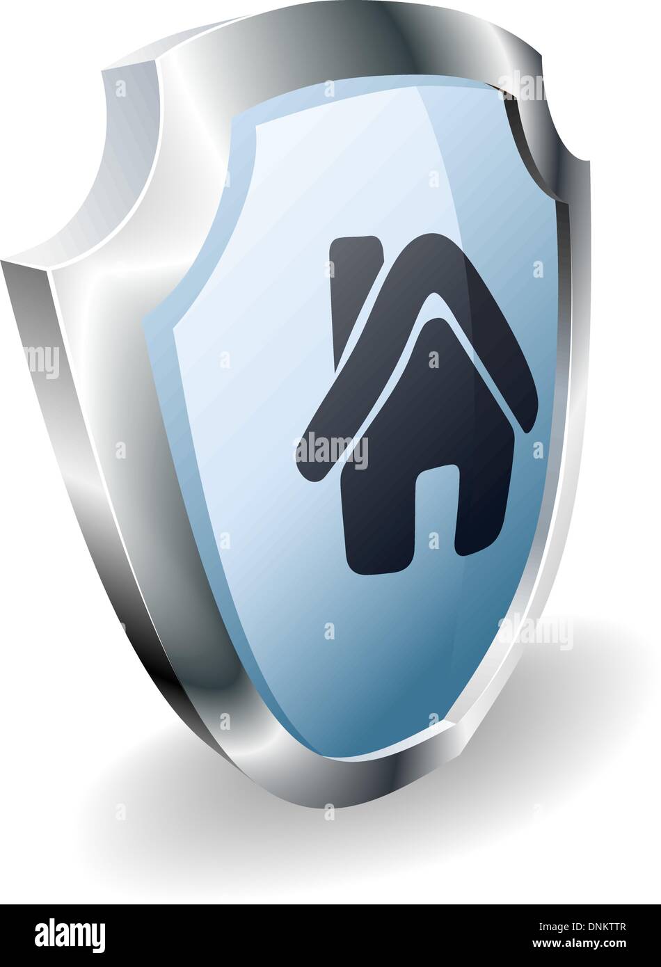 Shield with house icon on indicating it is protected, safe, guaranteed ...