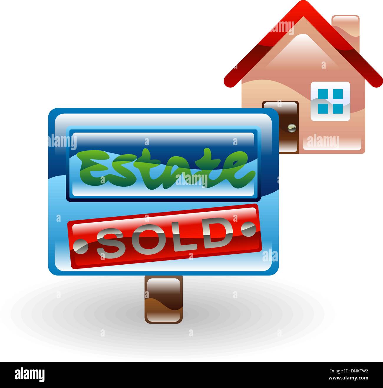 Illustration of a sold house Stock Vector Image & Art - Alamy