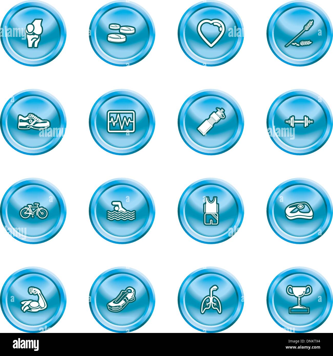 Fitness lifestyle elements icons Cut Out Stock Images & Pictures - Alamy