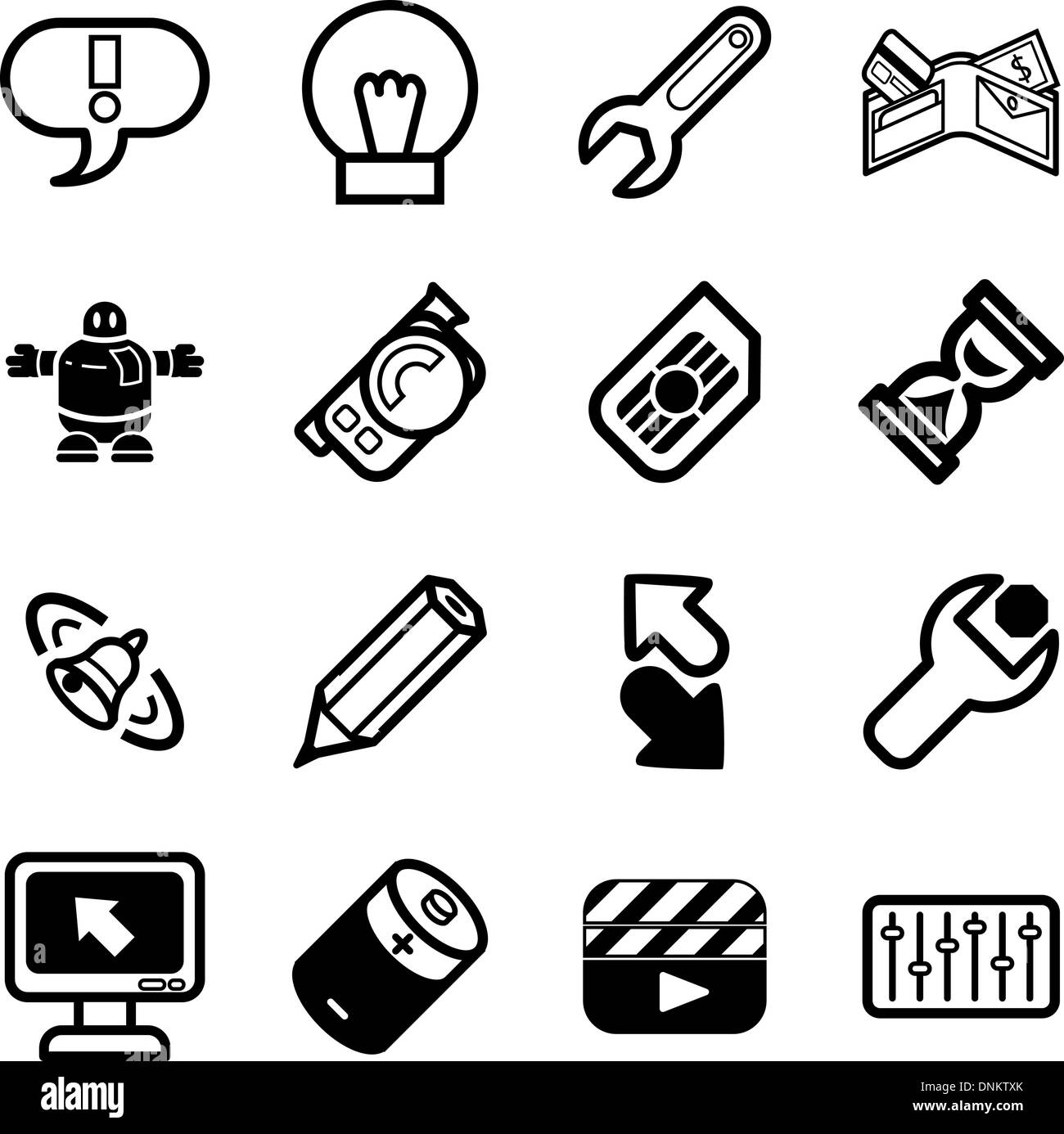 A vector icon set relating to computer applications Stock Vector Image ...