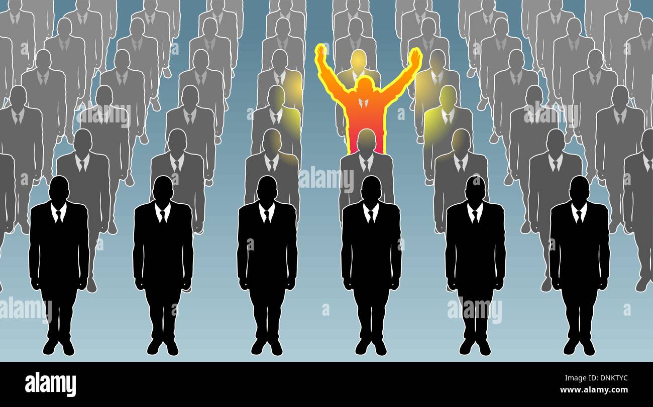 An exceptional person standing out from the crowd! Stock Vector Image ...