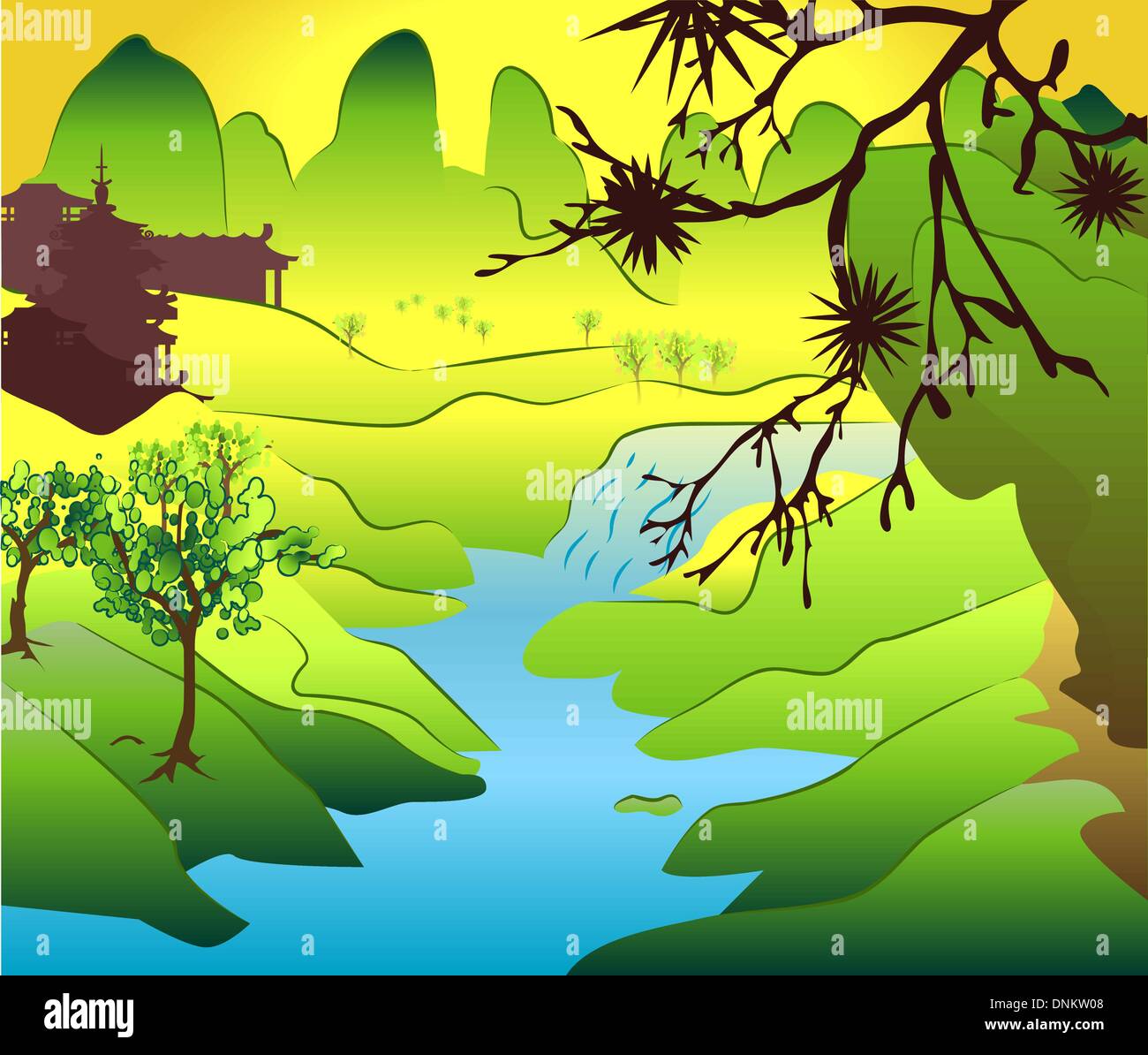 a classical Japanese scene Stock Vector Image & Art - Alamy