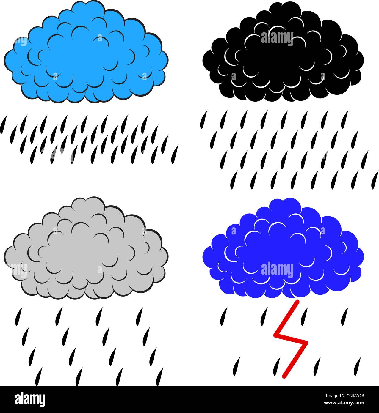 Clouds with precipitation, vector illustration Stock Vector Image & Art ...