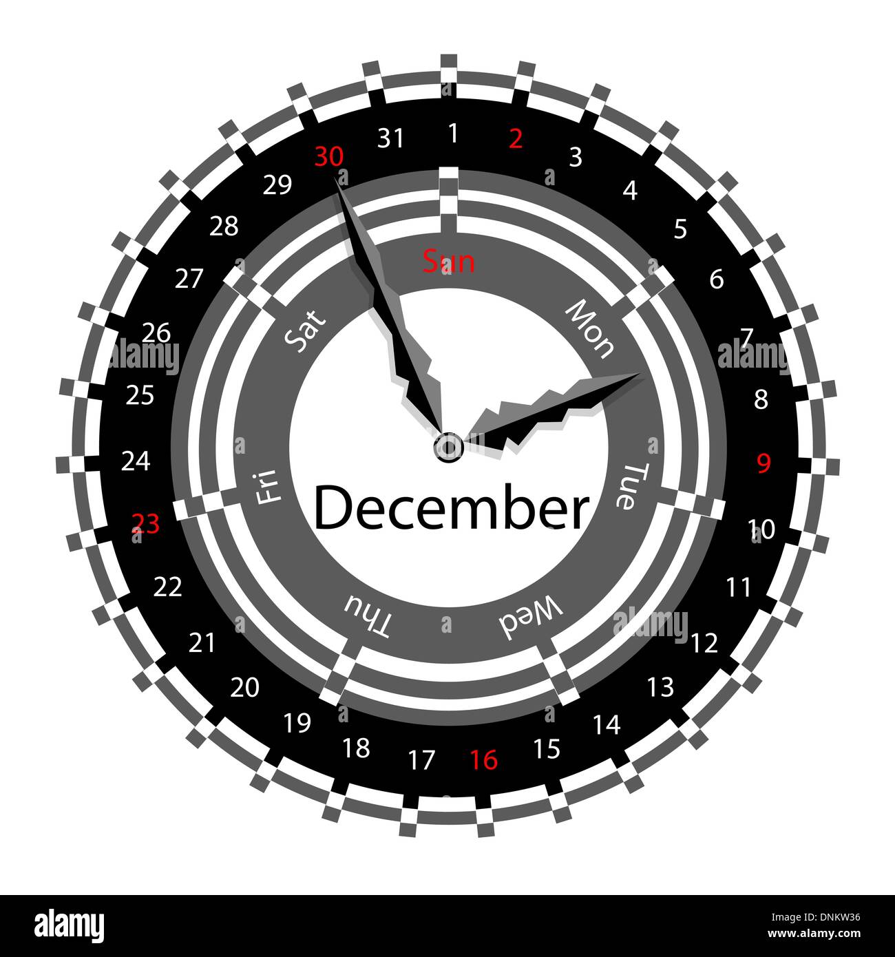 Creative idea of design of a Clock with circular calendar for 2012 ...