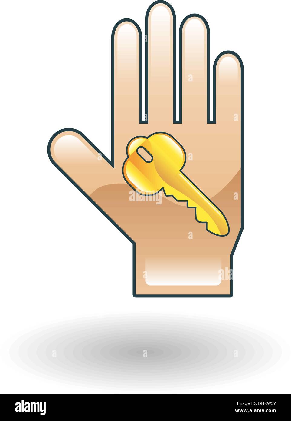 Illustration of a hand and key Stock Vector Image & Art - Alamy