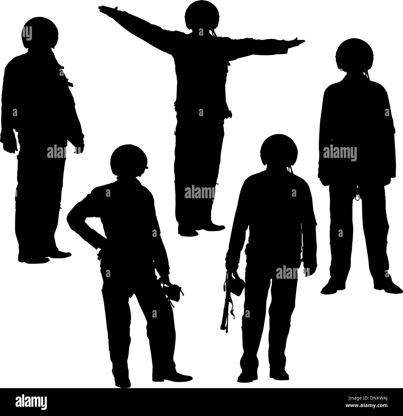 Vector illustration of military pilot silhouette. Isolated on white ...