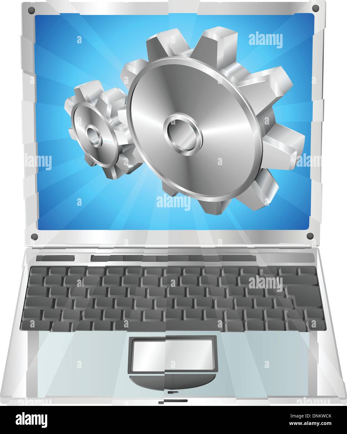 Cog wheels on screen Stock Vector Images - Alamy