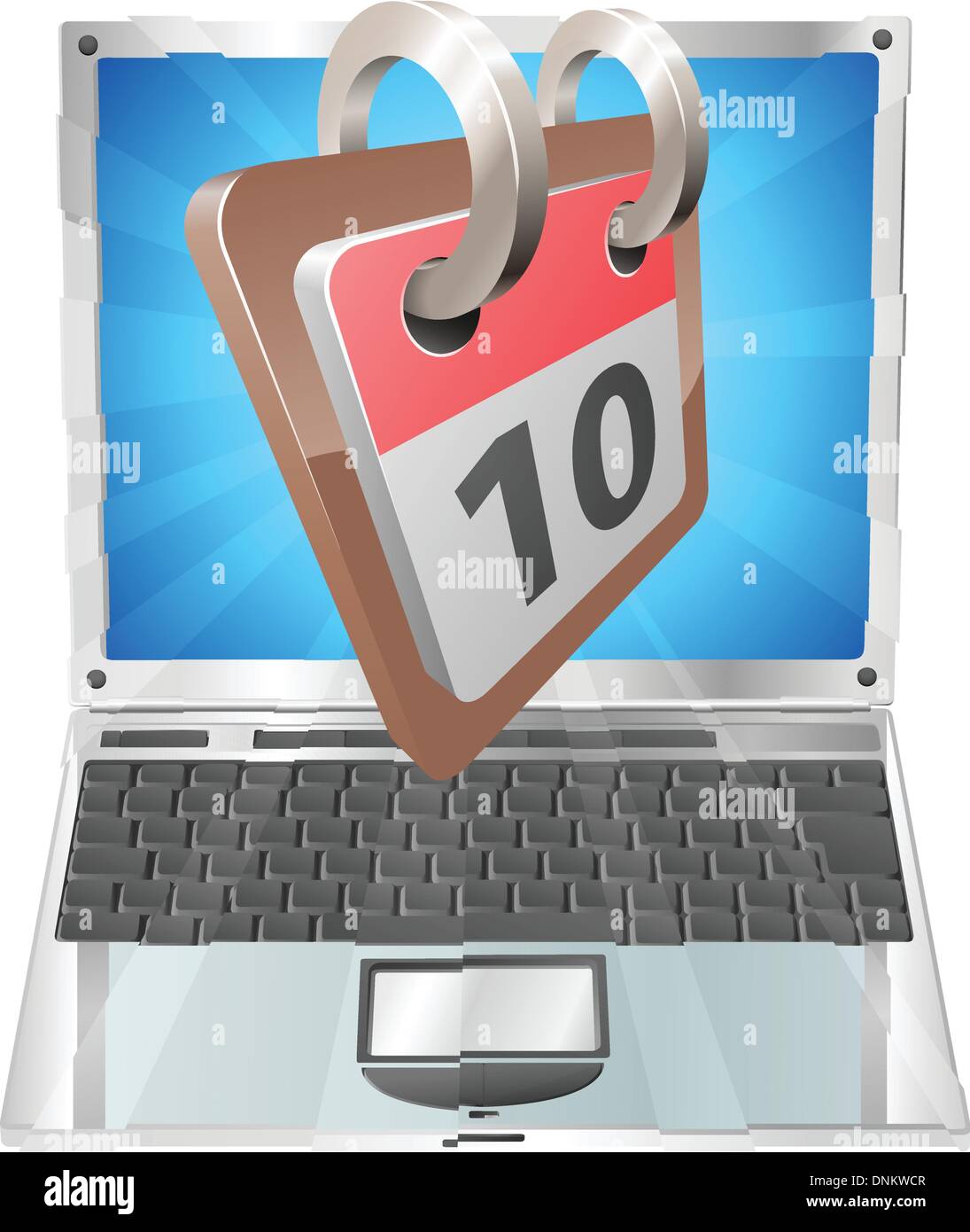 Laptop desk calendar concept Stock Vector Image & Art - Alamy