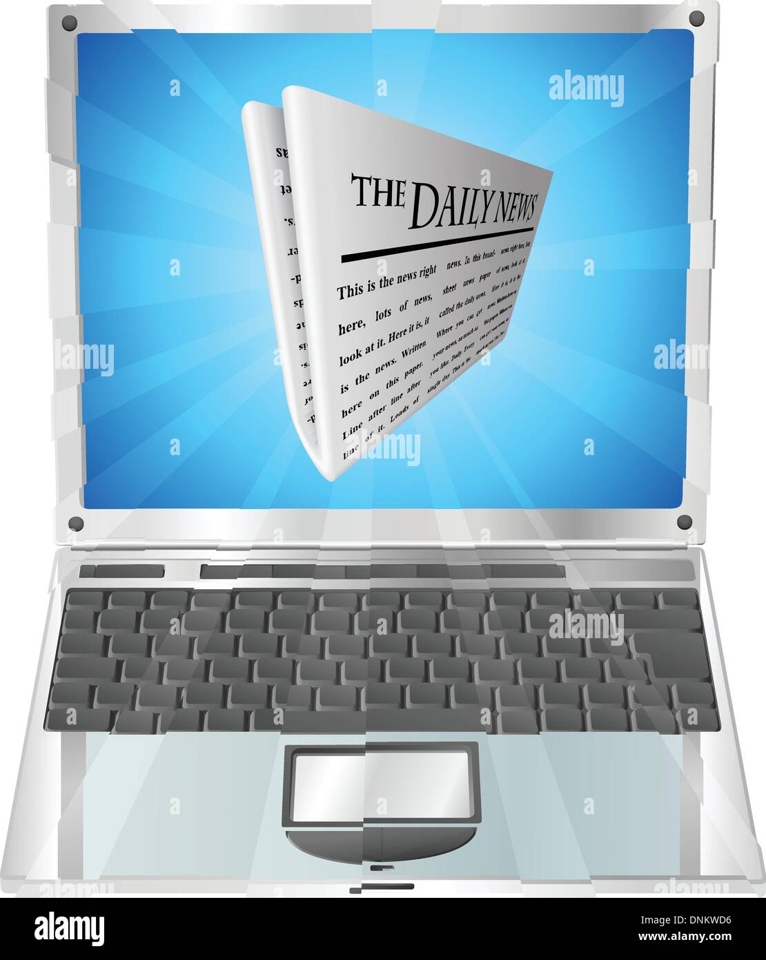 Newspaper coming out of laptop screen concept Stock Vector Image & Art ...