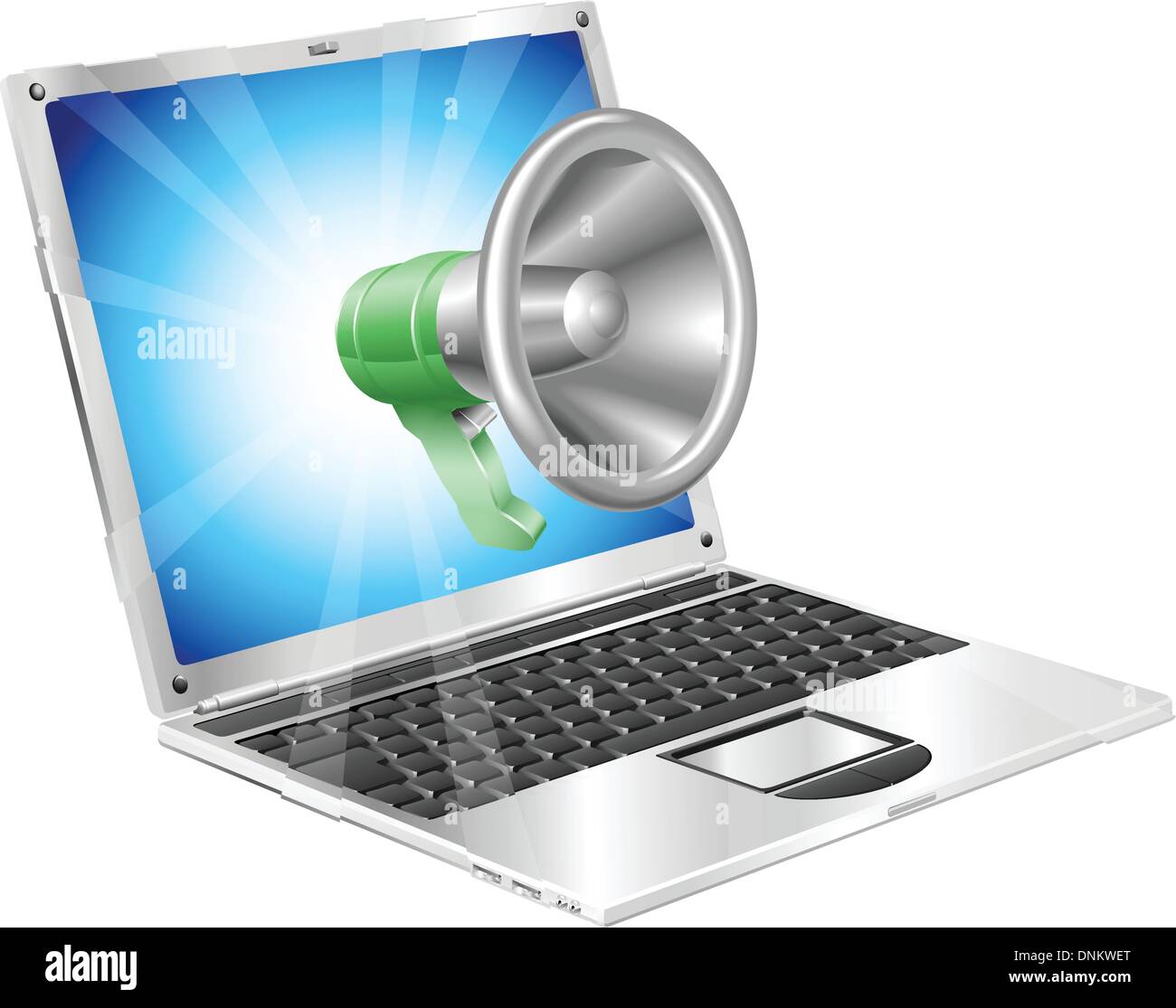 Shout laptop Stock Vector Images - Alamy