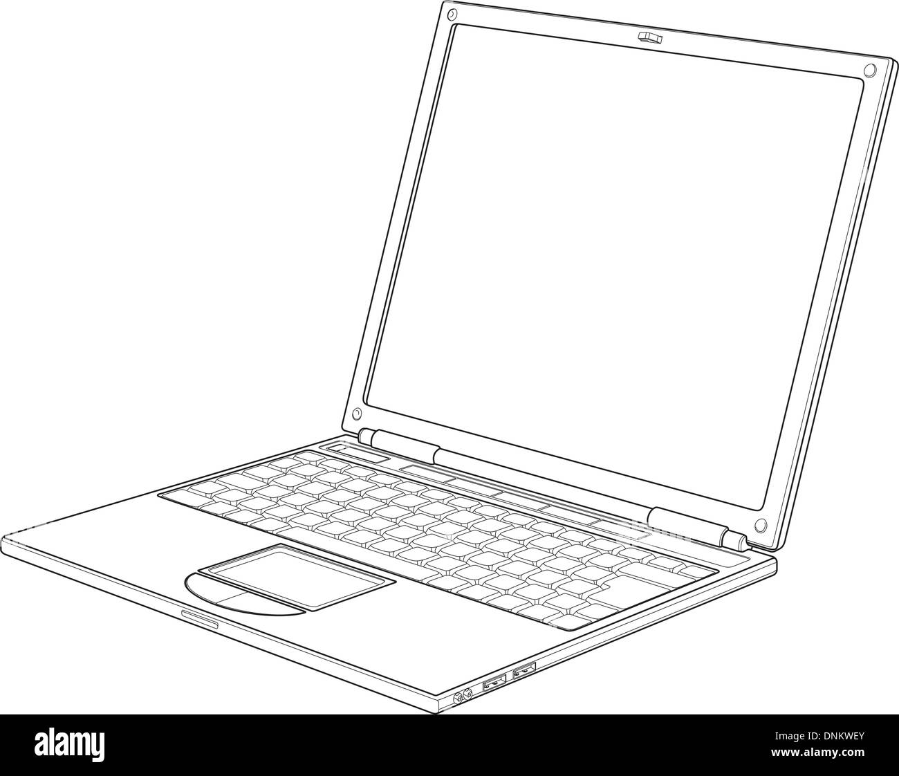 Laptop outline vector illustration Stock Vector Image & Art - Alamy