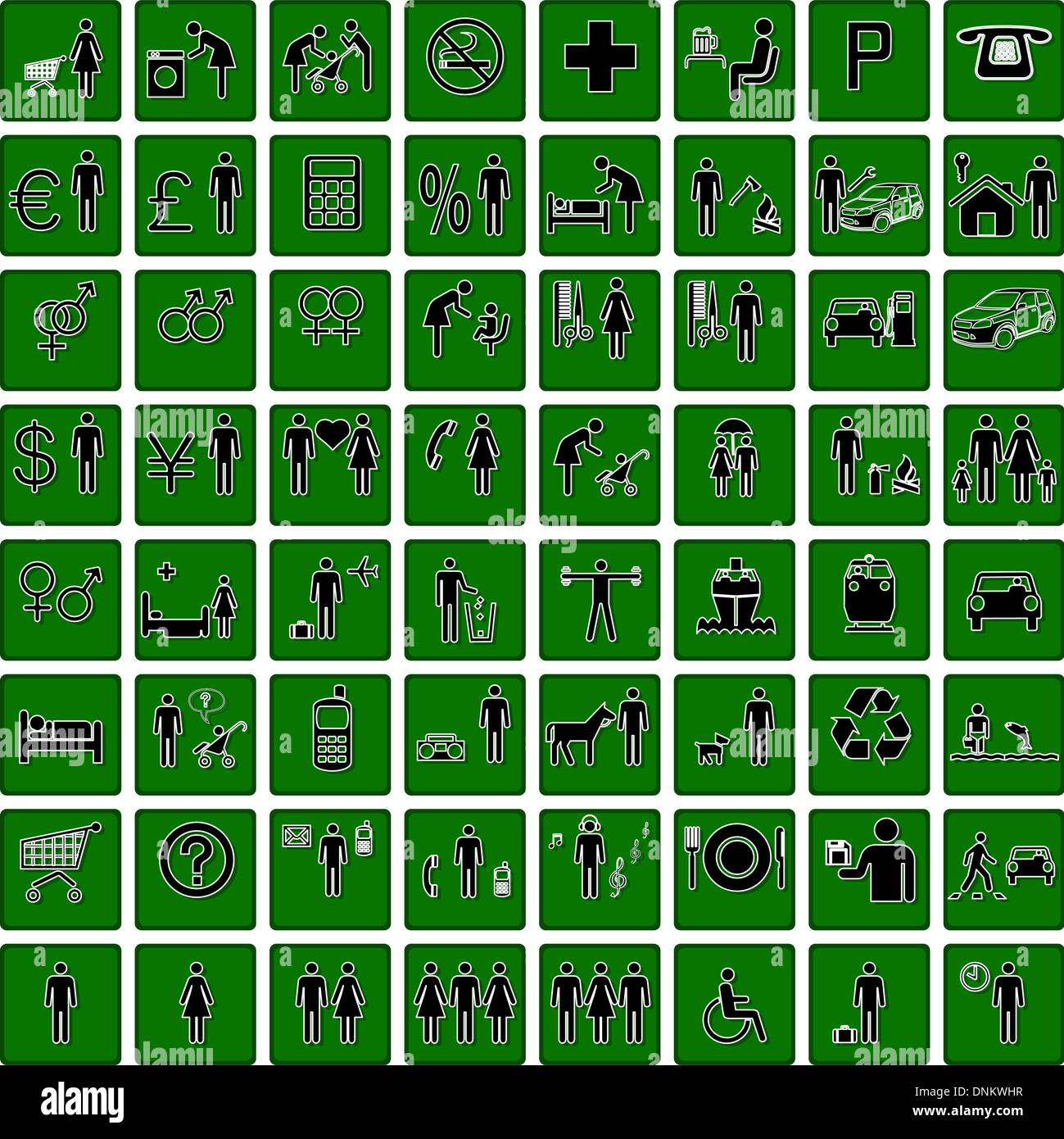 Vector icons on stickers set. Separate shadow easy replace background ...