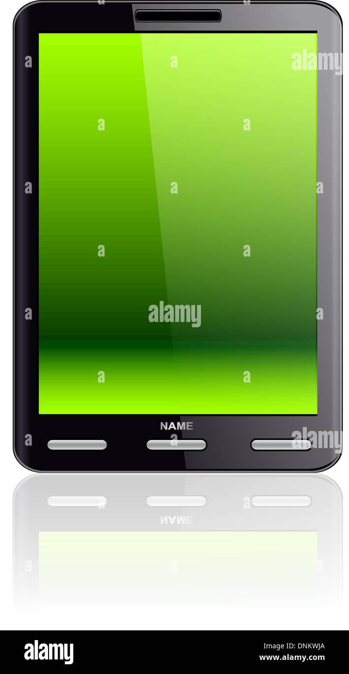 Vertical Tablet computer isolated on the white background Stock Vector ...