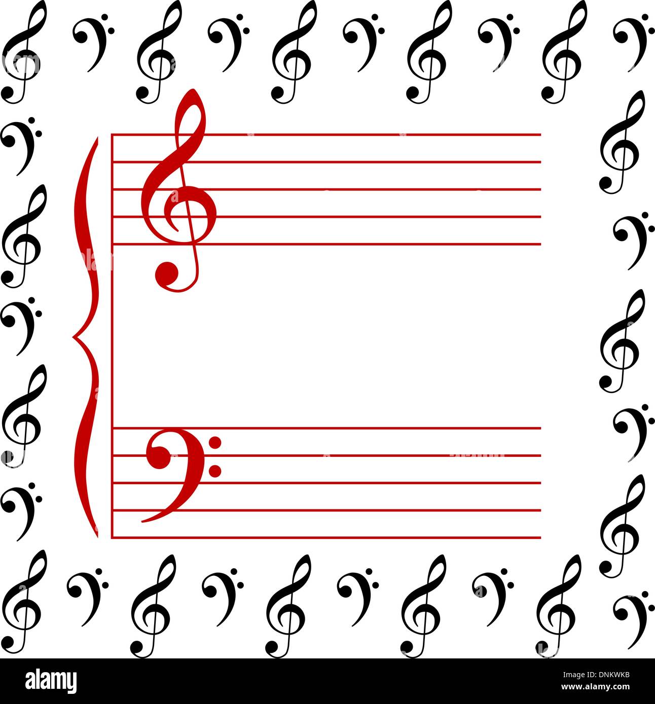 Vector Illustration of a musical stave Stock Vector Image & Art - Alamy