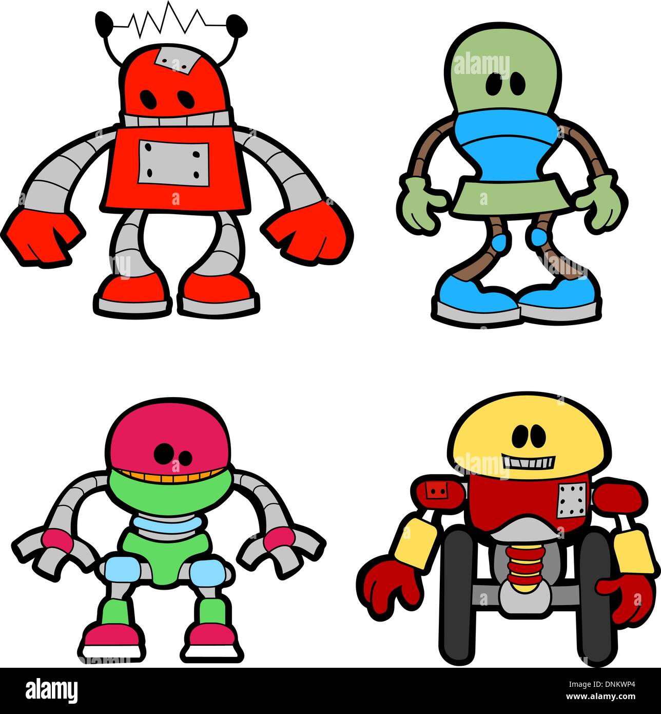 Cartoon robots characters mechanical robot Stock Vector Images - Alamy
