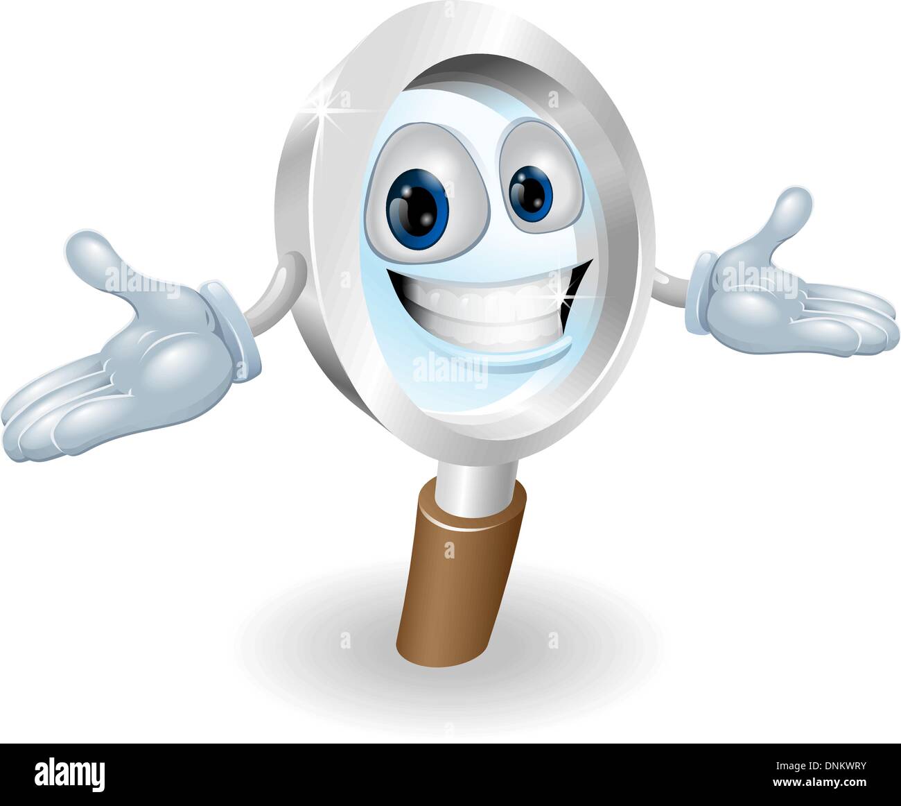 Magnifying glass man cartoon mascot illustration Stock Vector Image ...