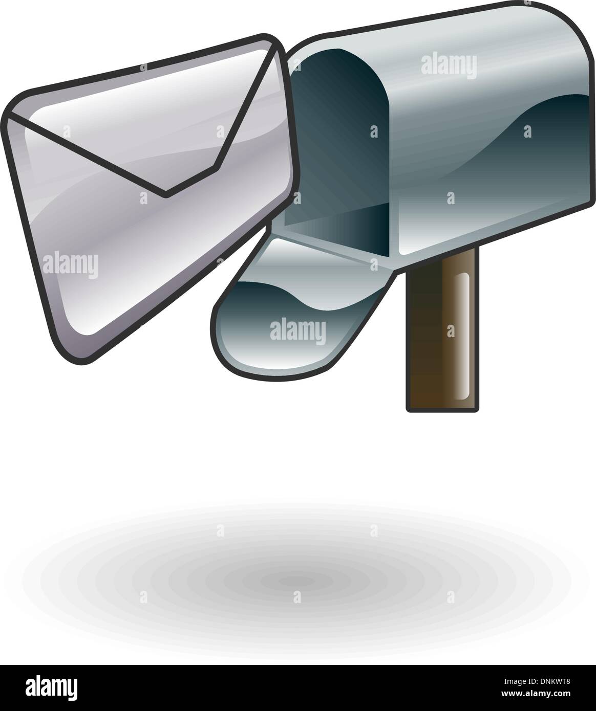 Illustration of a mailbox with incoming letter Stock Vector Image & Art ...