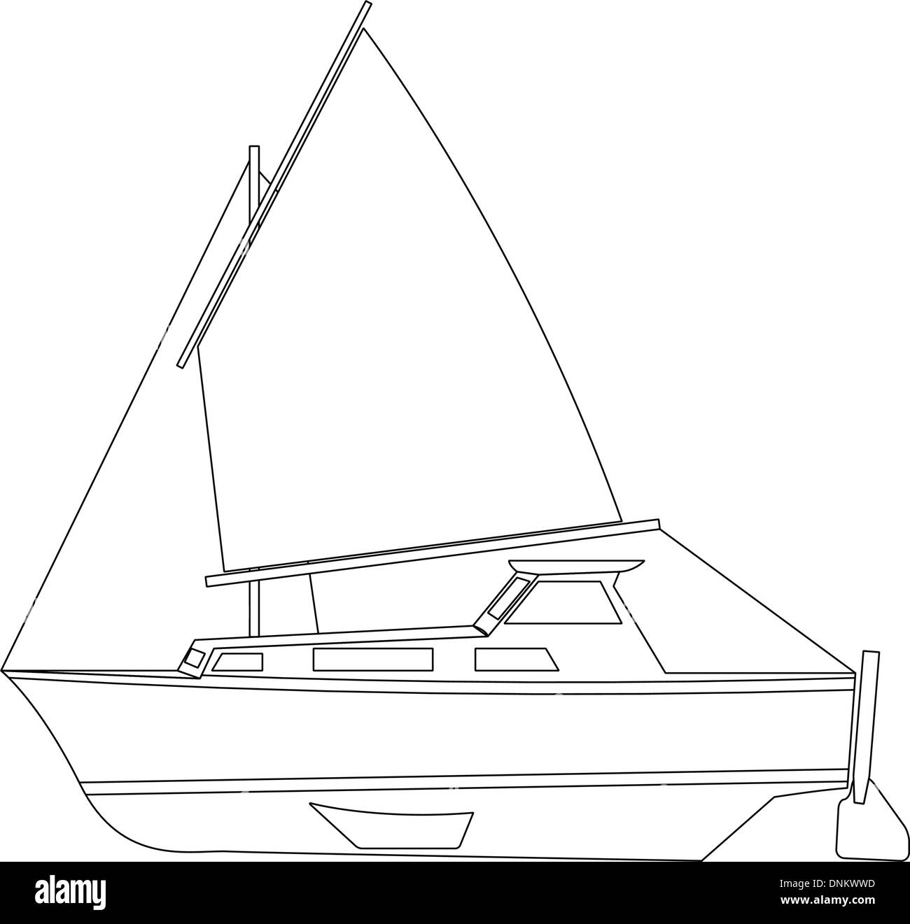 Sailing boat floating. Vector illustration Stock Vector Image & Art - Alamy