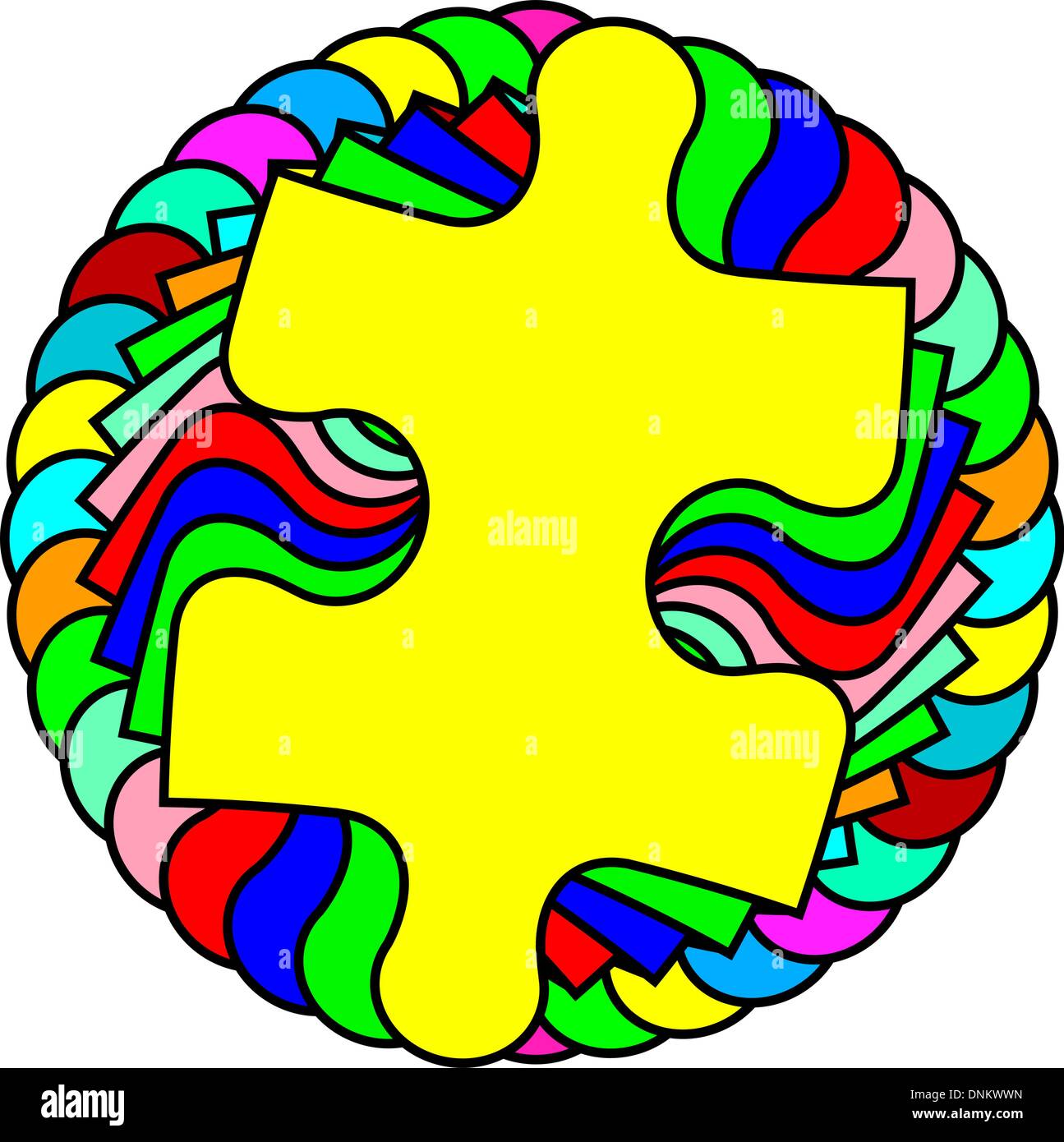 Background Vector Illustration Jigsaw Puzzle Sphere Stock Vector Image ...