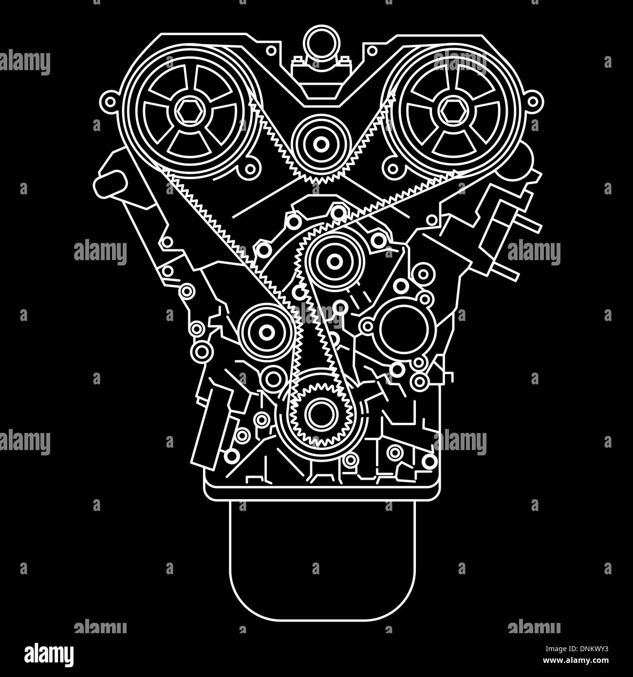 racing engine, front view. Vector illustration Stock Vector Image & Art ...
