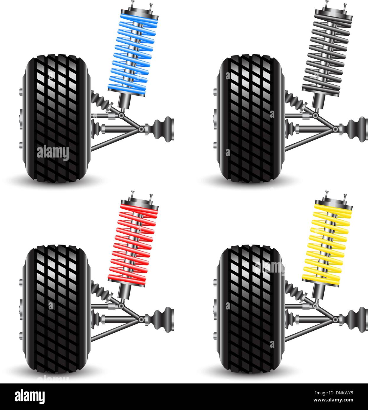 Set car suspension, frontal view. Vector Illustration Stock Vector ...