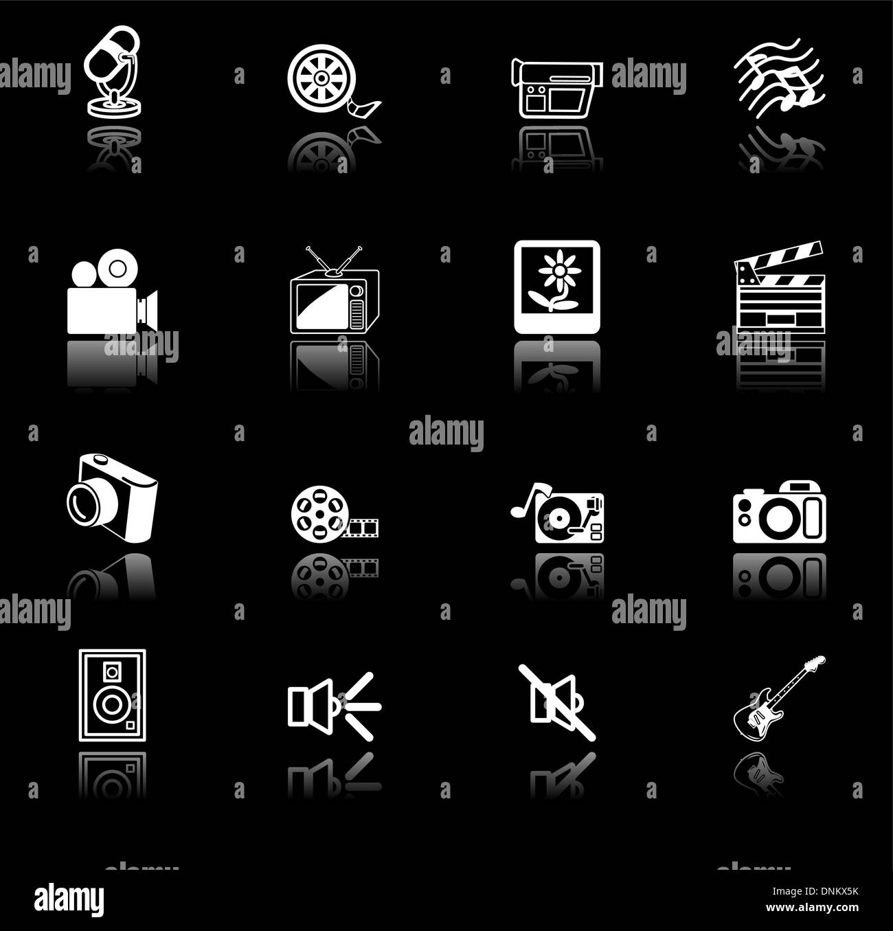 A series set of icons relating to various types of media Stock Vector ...