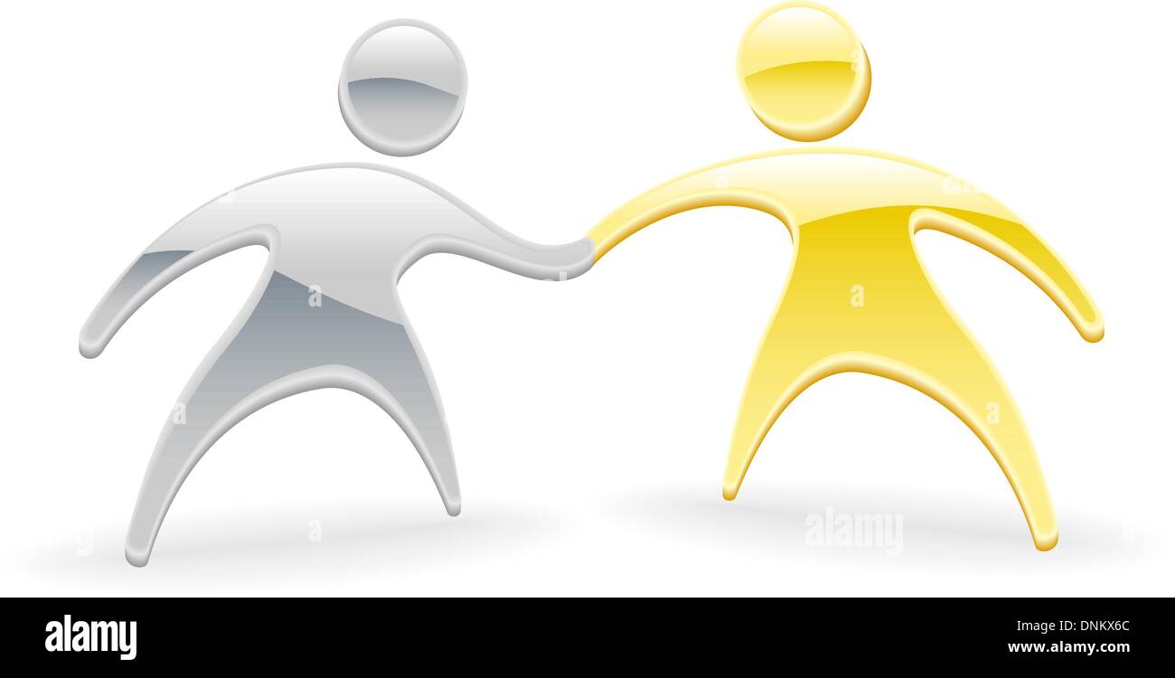 Metallic cartoon mascot character handshake concept Stock Vector Image ...