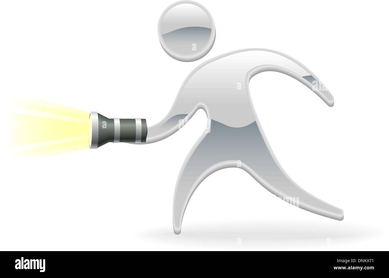 Metallic cartoon mascot character torch flashlight concept Stock Vector ...