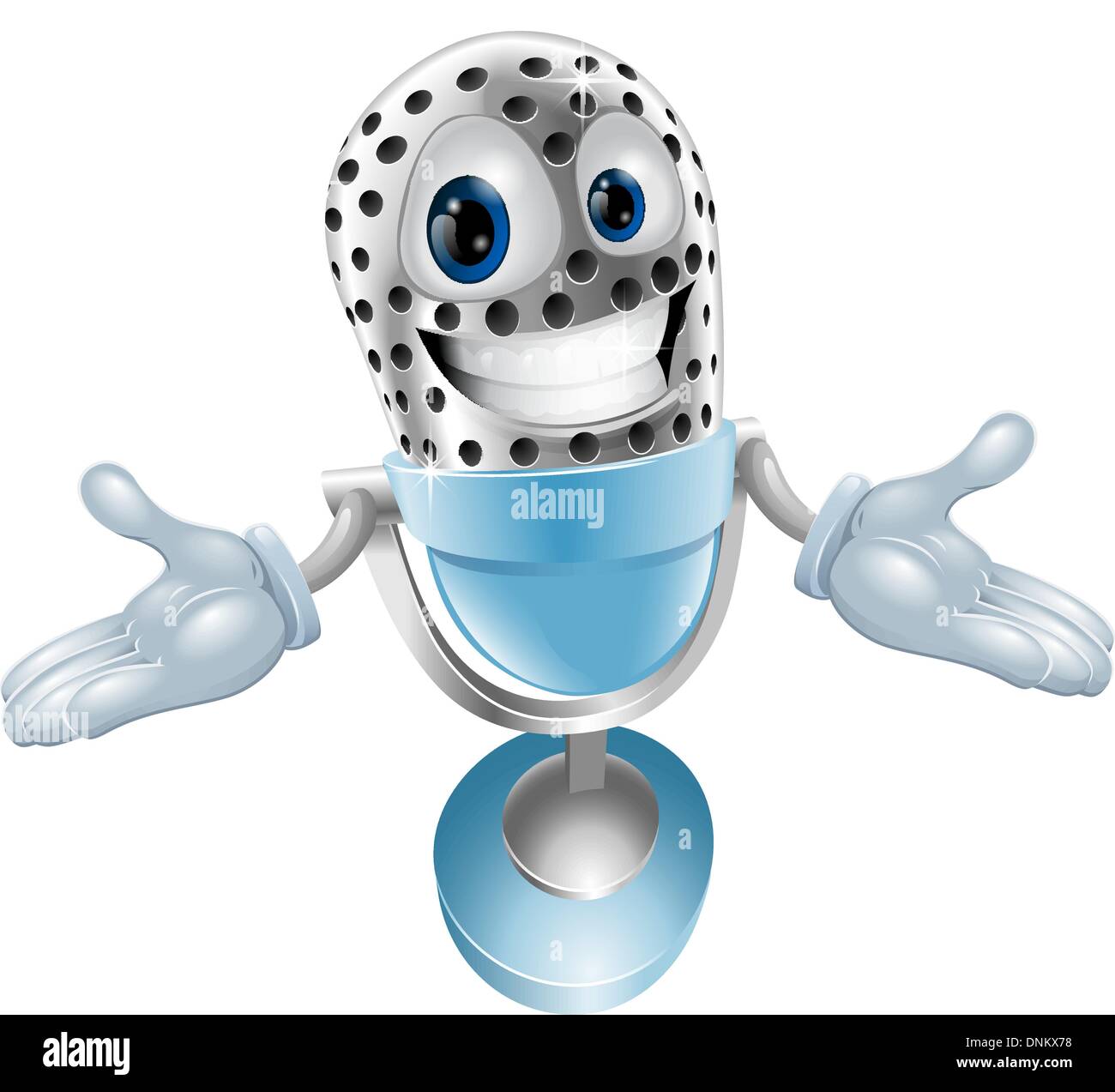 A cute cartoon microphone mascot character illustration Stock Vector ...