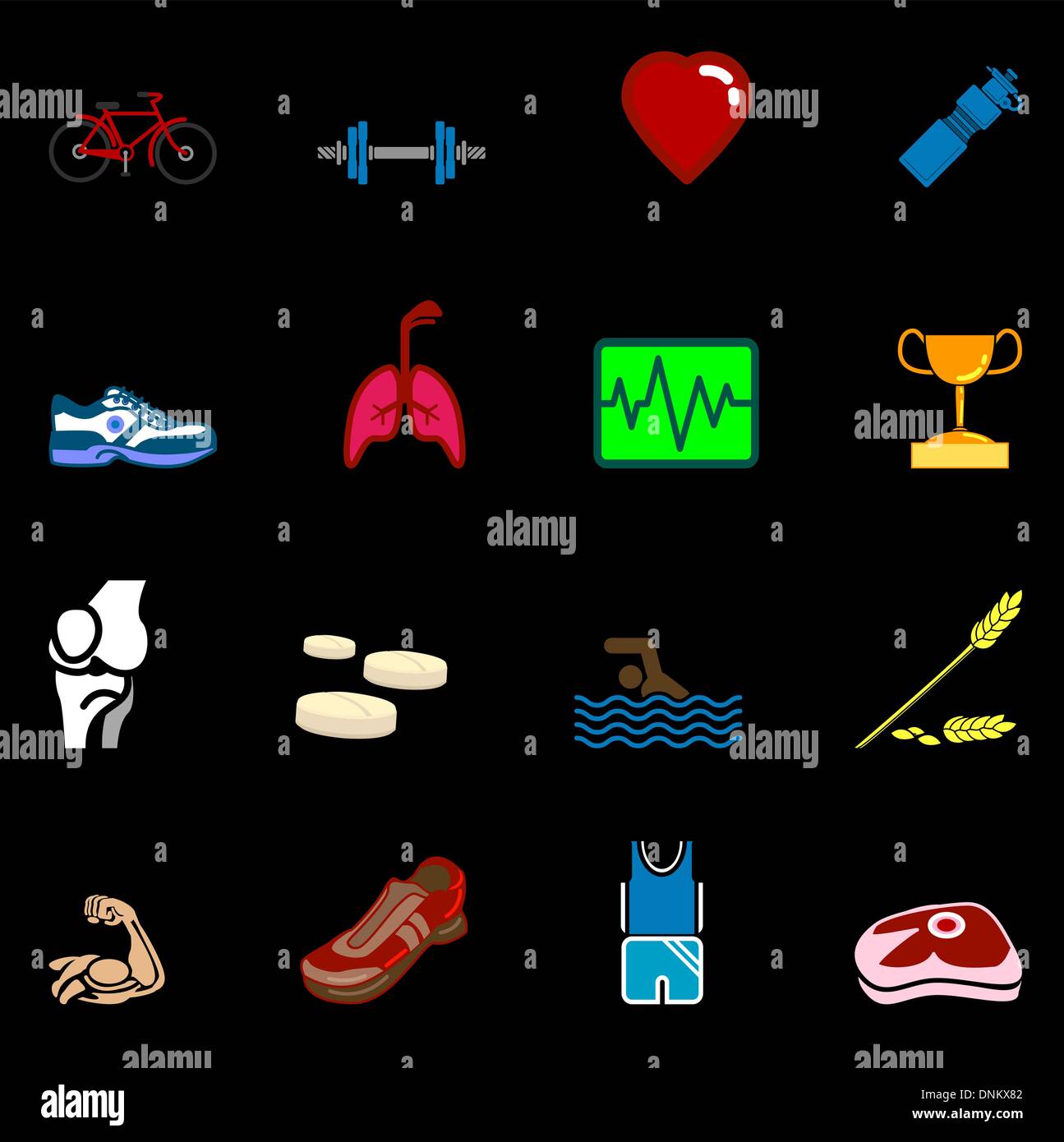 health and fitness icon set series. Icon or design element set series ...