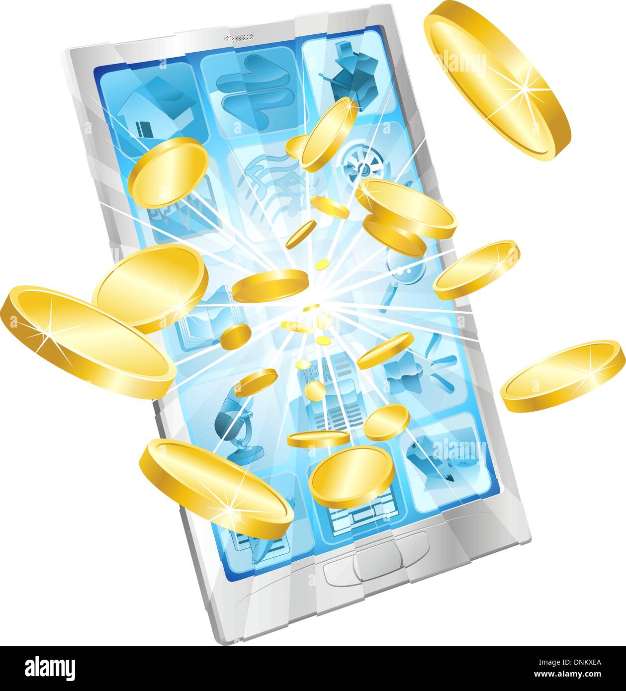 Money flying gold coin Stock Vector Images - Alamy