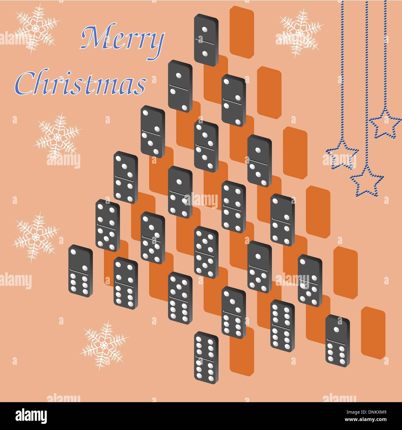 A beautiful tree of dominoes. Christmas card Stock Vector Image & Art ...