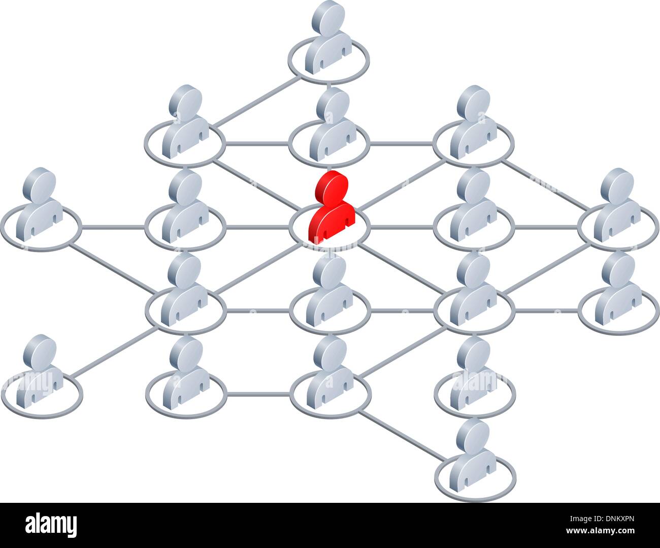 Conceptual illustration of a network of people linked together like the ...