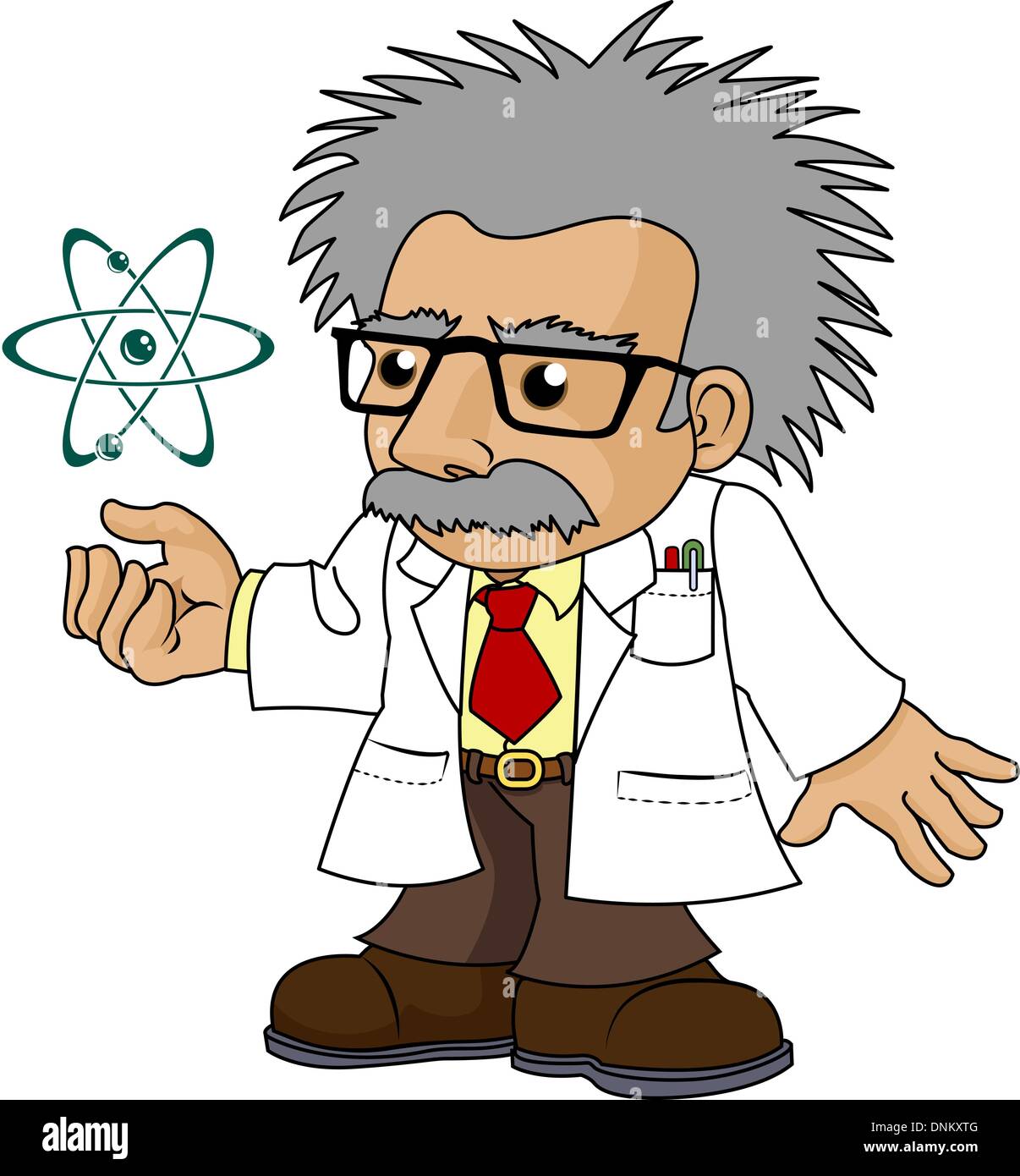Illustration of nutty science professor looking at galaxy Stock Vector ...