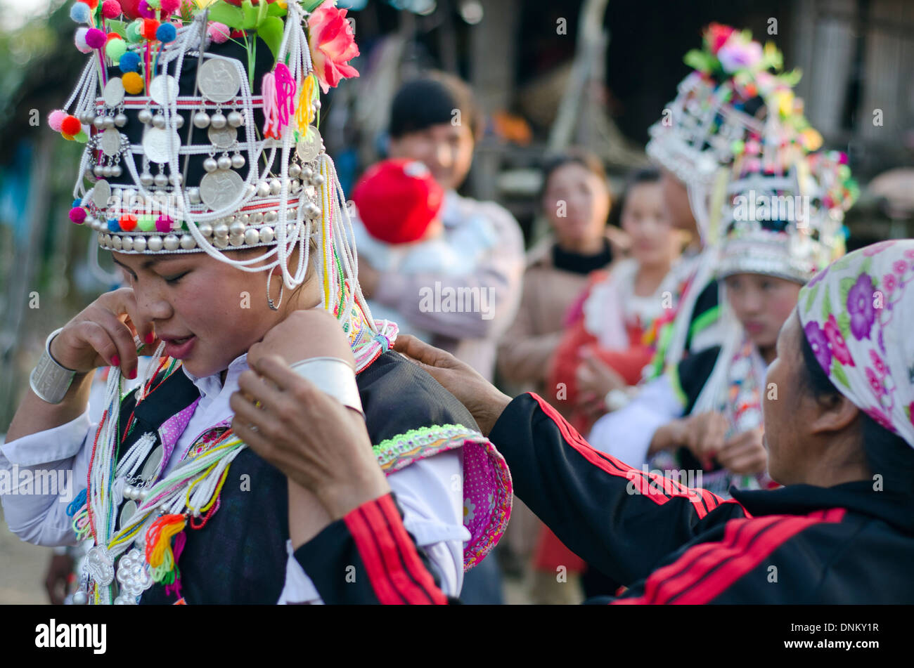 Akha tribe girl during Akha new year celebration Lakham village,Muang ...